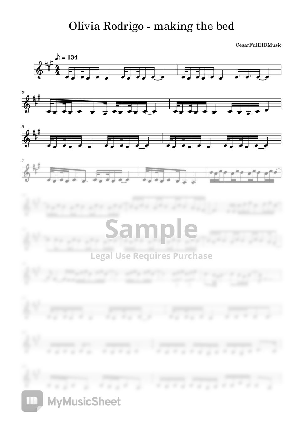 Olivia Rodrigo - making the bed Sheet Music