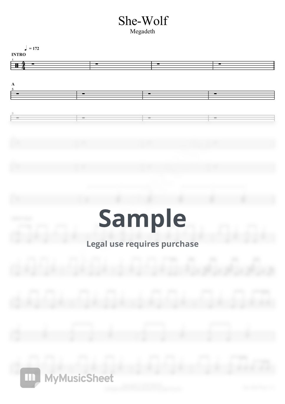 Megadeth - She-Wolf Sheets by COPYDRUM