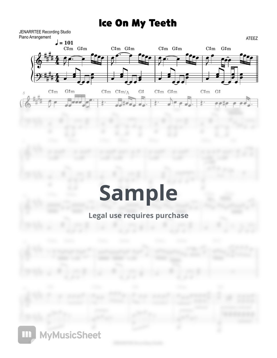 ATEEZ - Ice On My Teeth Sheet Music by JENARRTEE Recording Studio