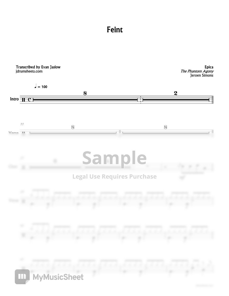 Epica - Feint Sheets by Evan Jaslow