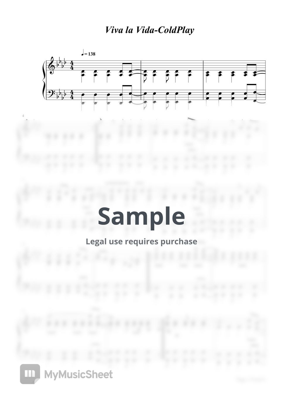 ColdPlay - Viva la Vida (ColdPlay) Sheets by Yilun