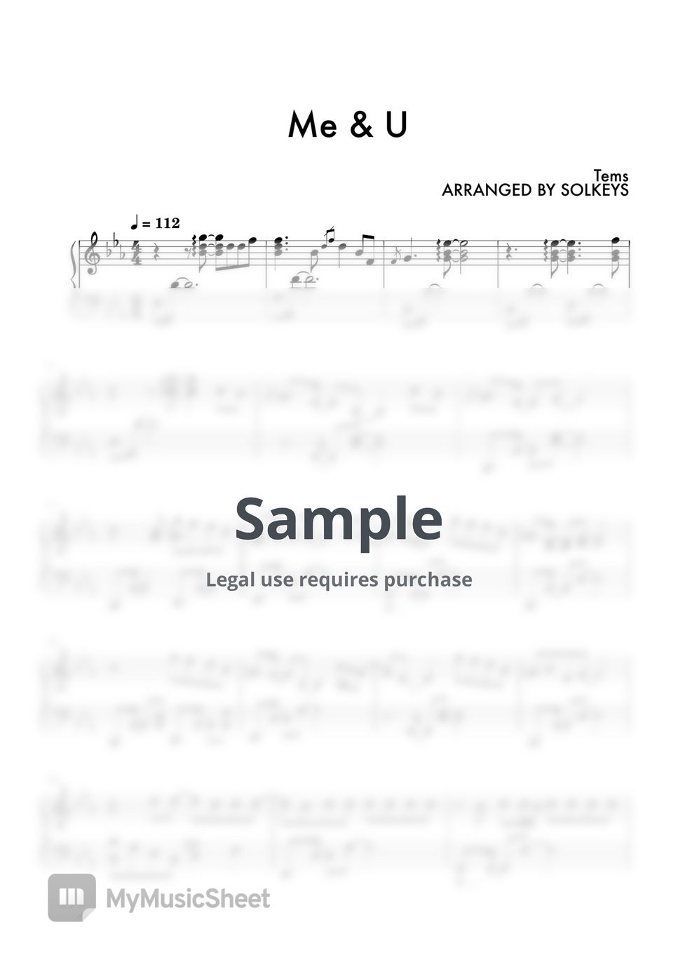 Tems - Me & U Sheet Music by SolKeys