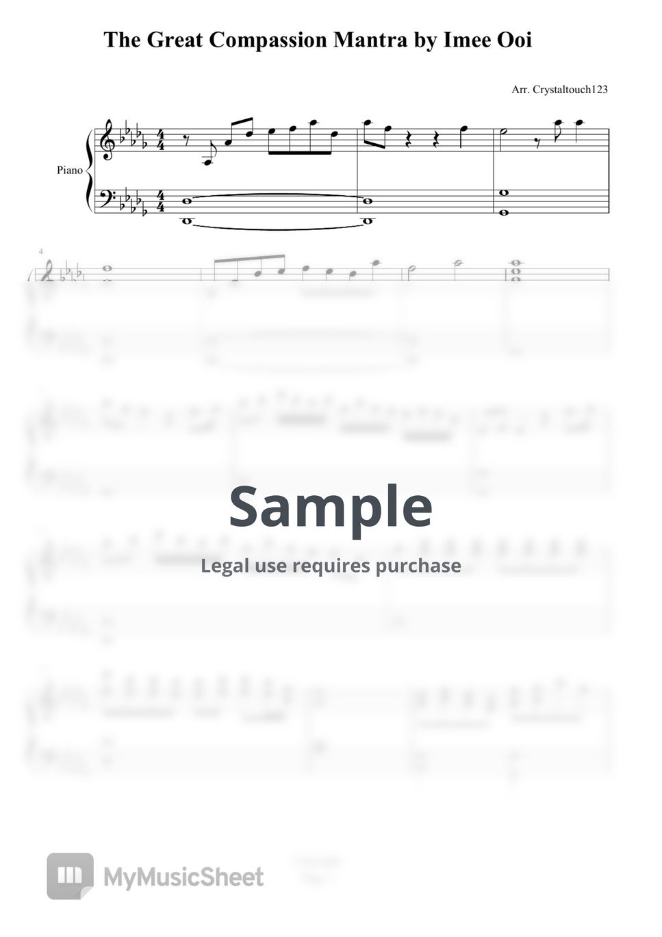 黃慧音 Imee Ooi - 黃慧音- 大悲咒 The Great Compassion Mantra by Imee Ooi Sheet ...