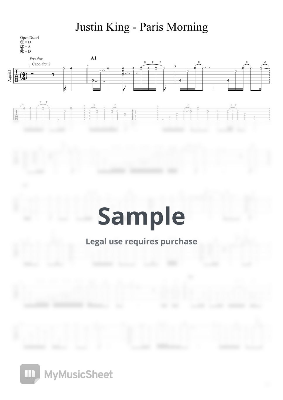 Justin King - Paris Morning 악보 by takanori