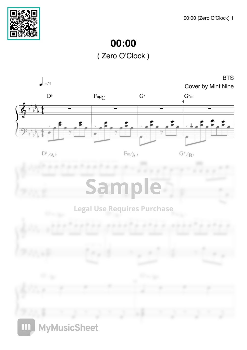 BTS - 00:00 (Zero O'Clock) Sheets by Mint Nine