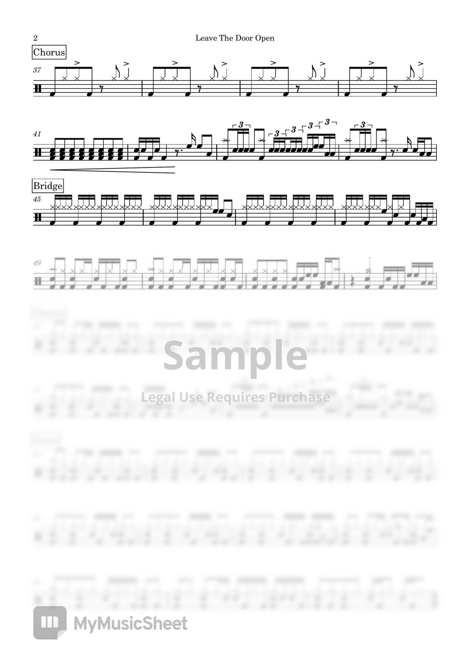 Bruno Mars, Anderson.Paak, Silk Sonic - Leave The Door Open Sheet Music