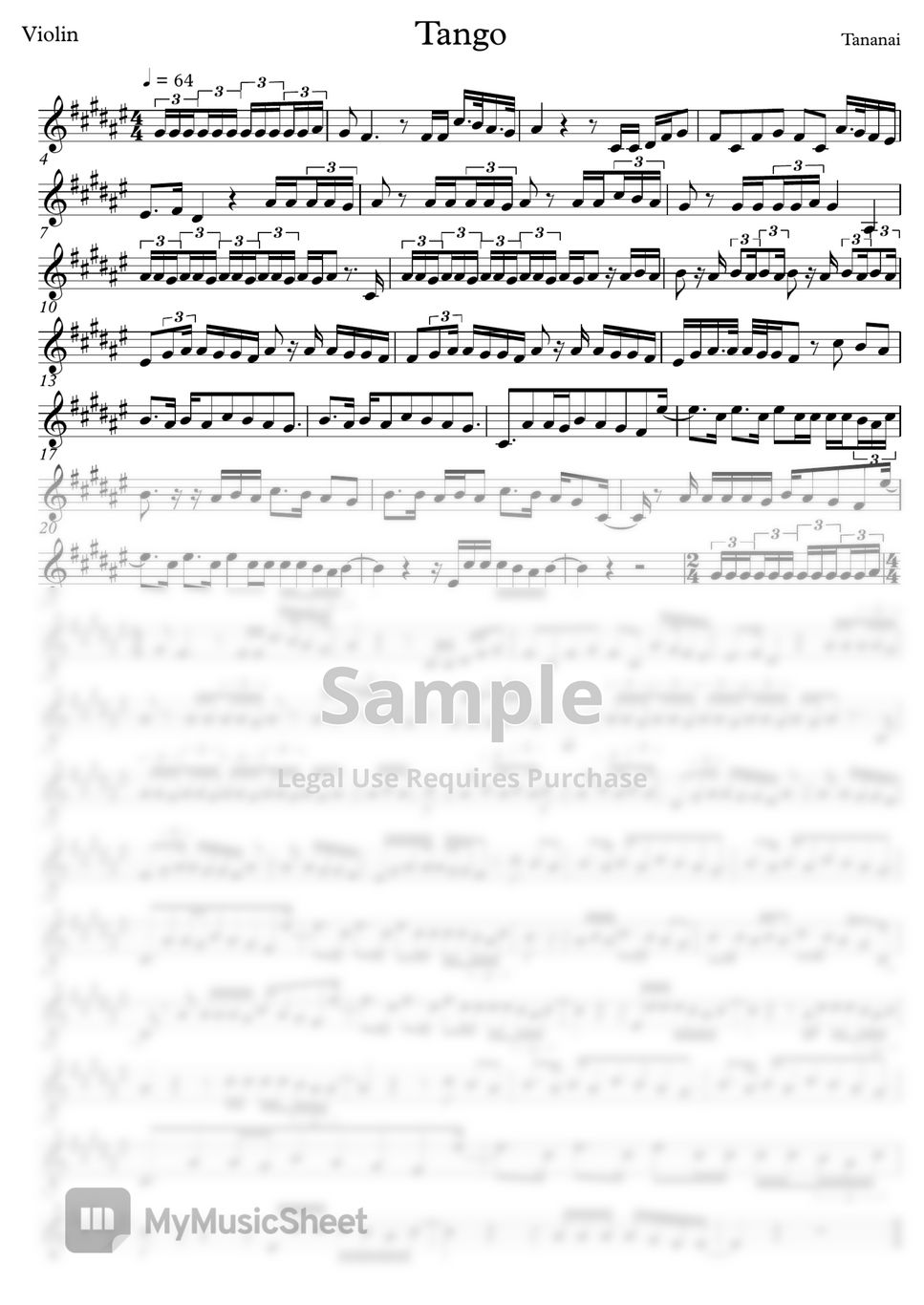 Tananai - Tango (Backing track included) 楽譜 by Elly Angelis