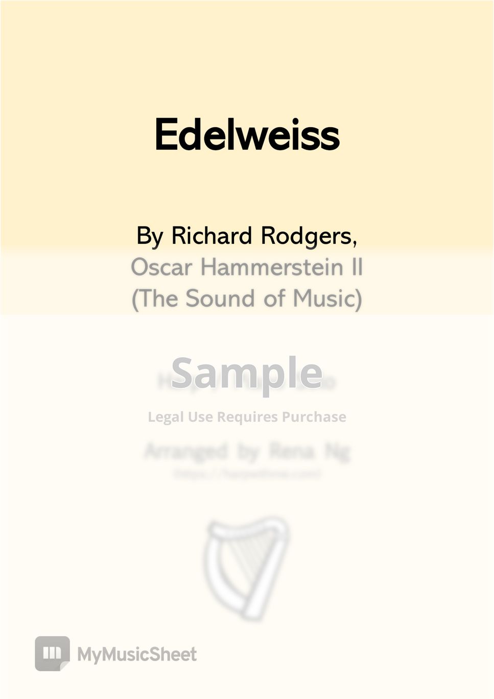 The Sound of Music - Edelweiss (Harp / Piano Solo) - Intermediate 악보