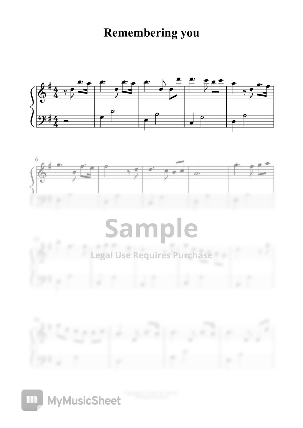 Robin spielberg - Remembering You 楽譜 by uni