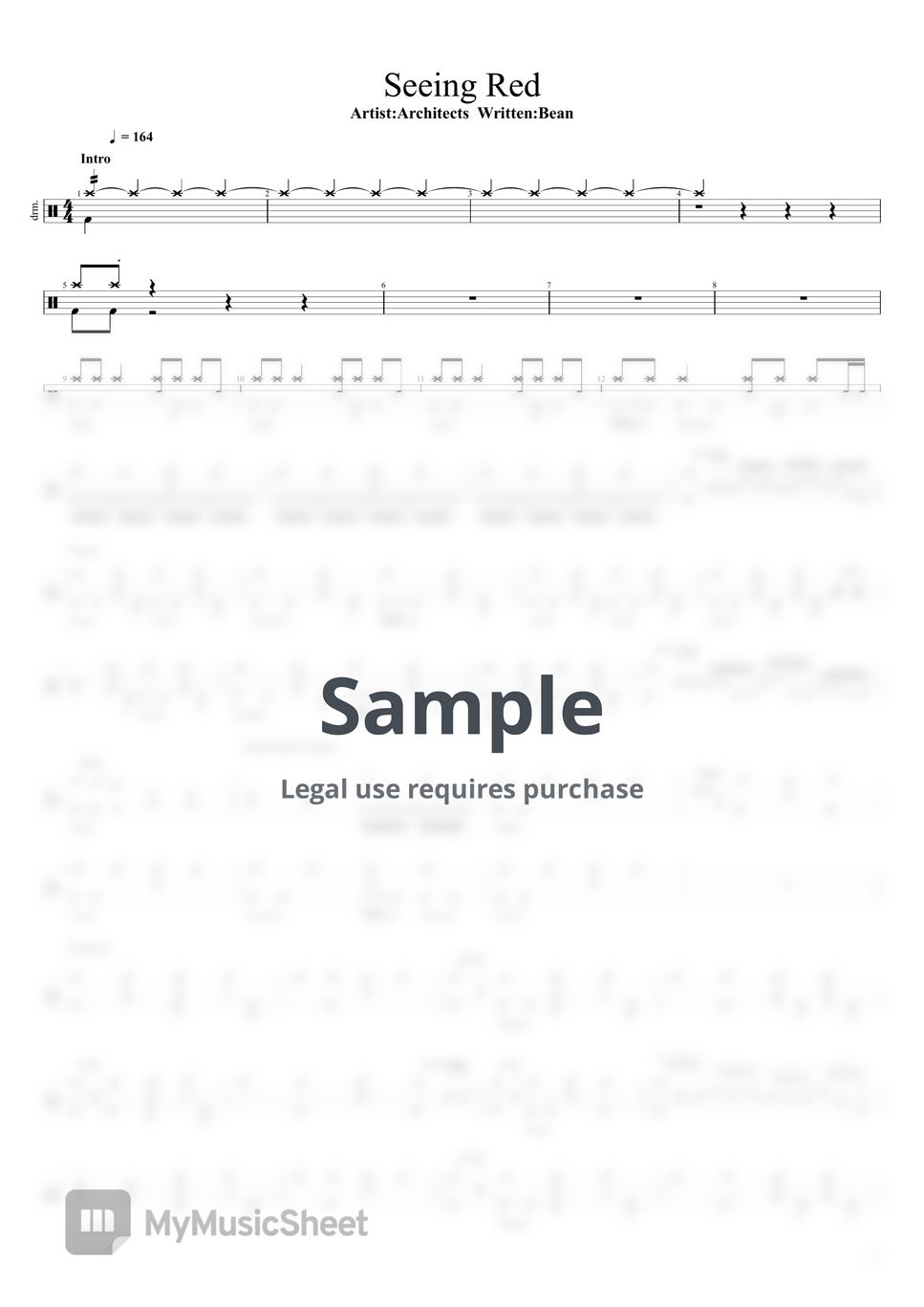 Architects - Seeing Red 악보 by optimist young