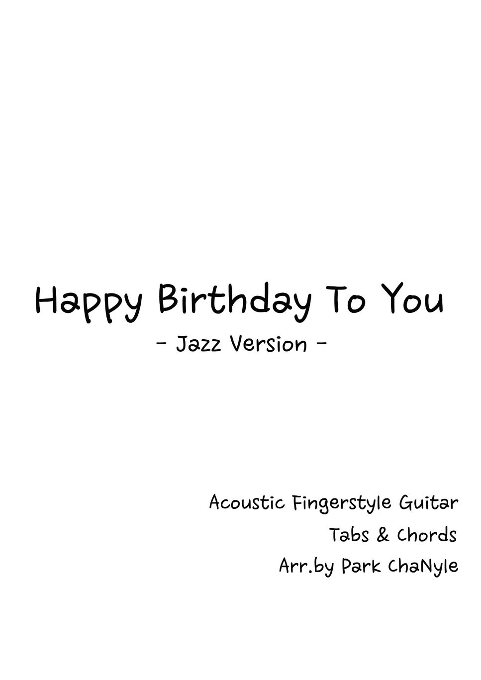 Patty Hill,Mildred J. Hill - Happy Birthday To You (Fingerstyle) Tab ...