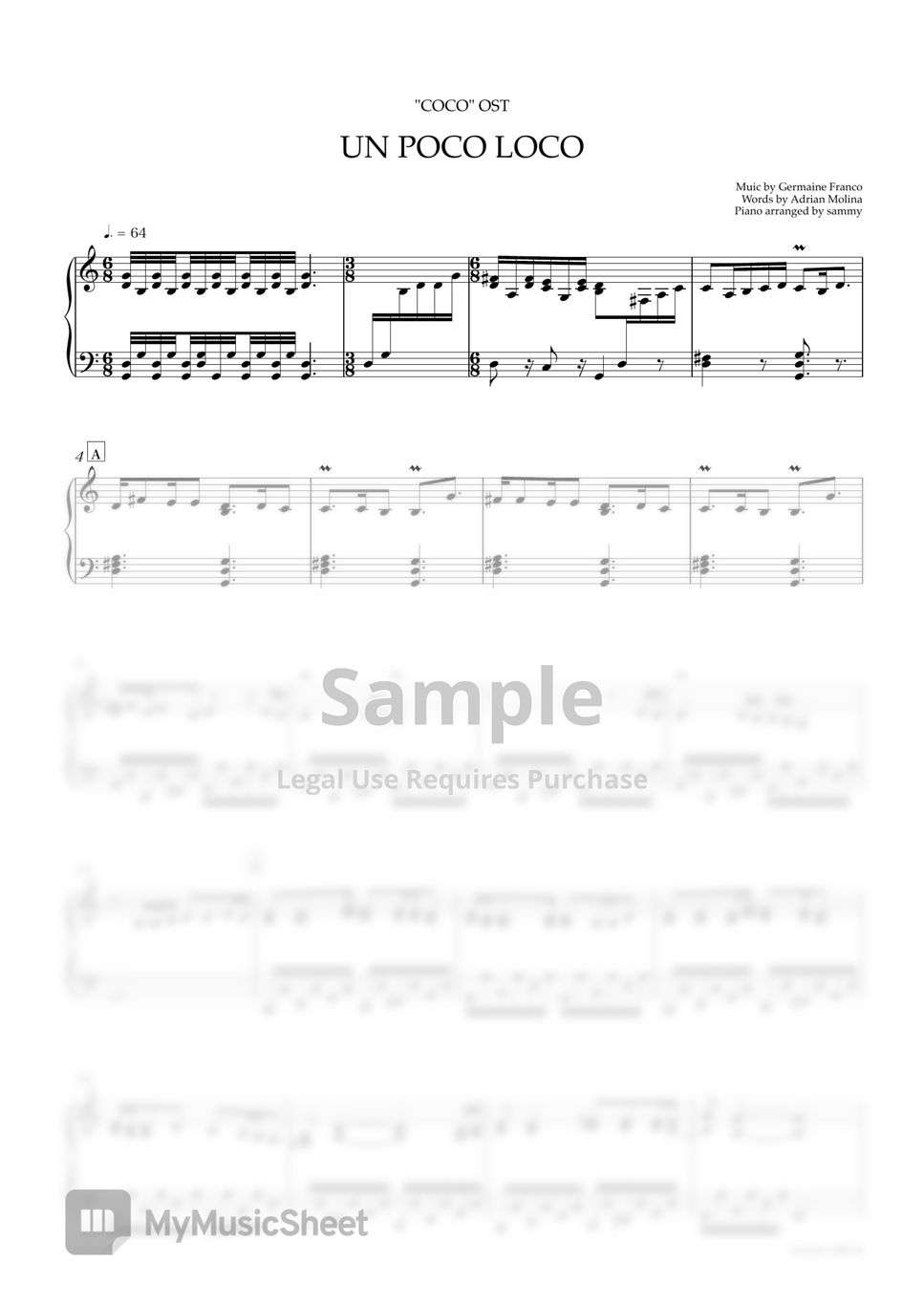 COCO - 4 Songs set (Disney) Sheets by sammy