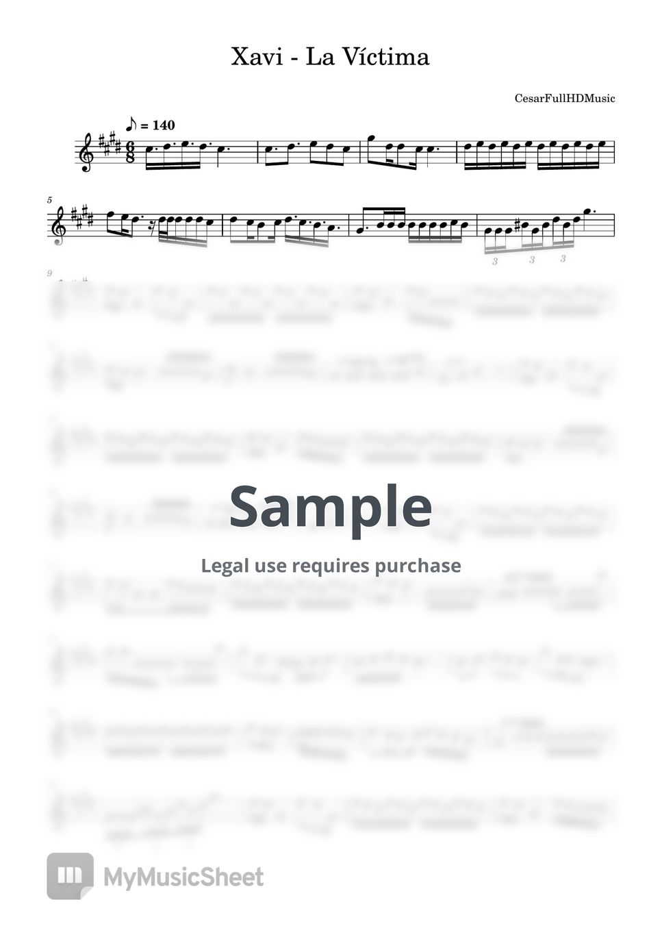 Xavi - La Víctima 악보