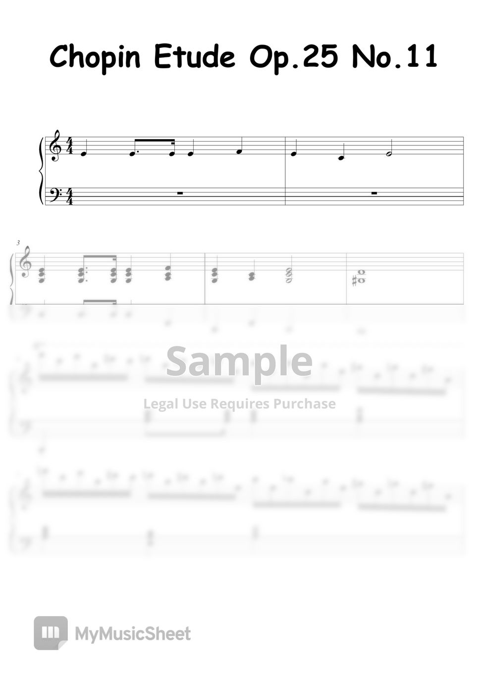 Chopin - Etude Op.25 No.11 겨울바람 Sheets by 3분피아노