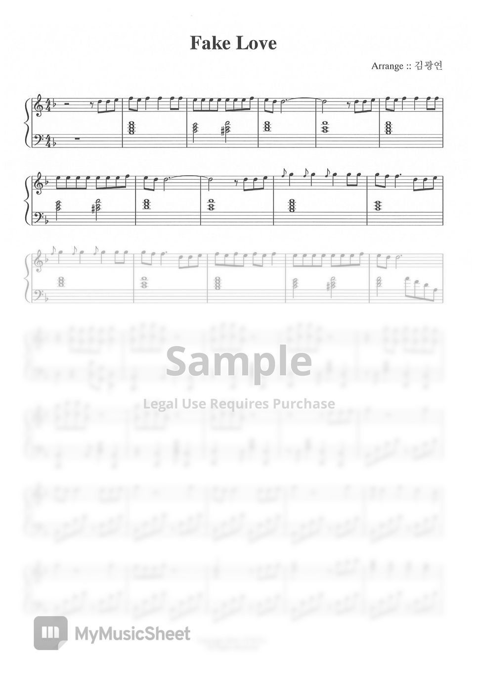 BTS - Fake Love Sheets