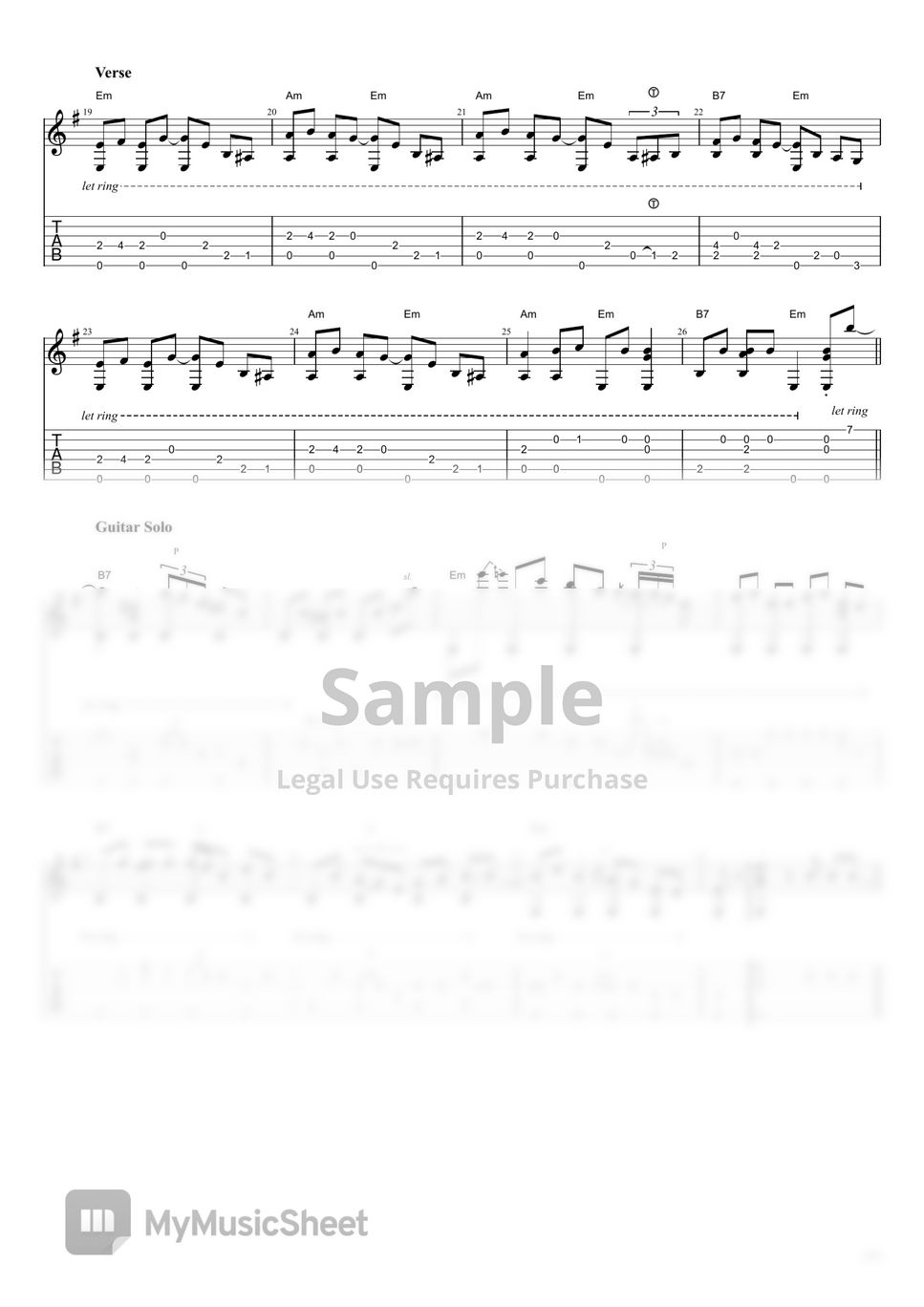 The Doors - People Are Strange (Tab for Easy Finger Style) TAB+1 Staff ...