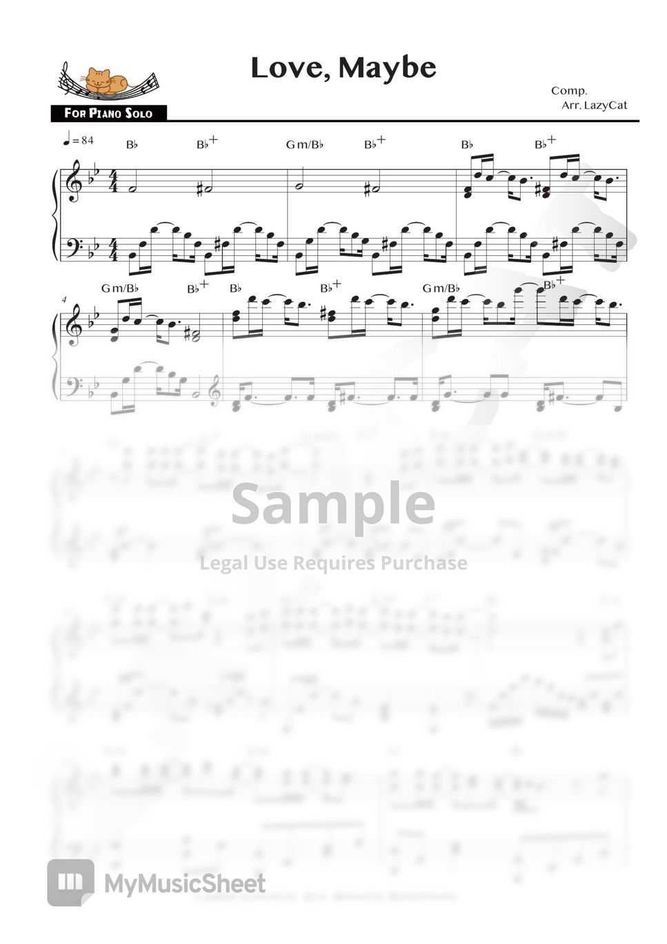 Melomance - Love, Maybe (사내맞선ost) Sheet Music by LazyCat