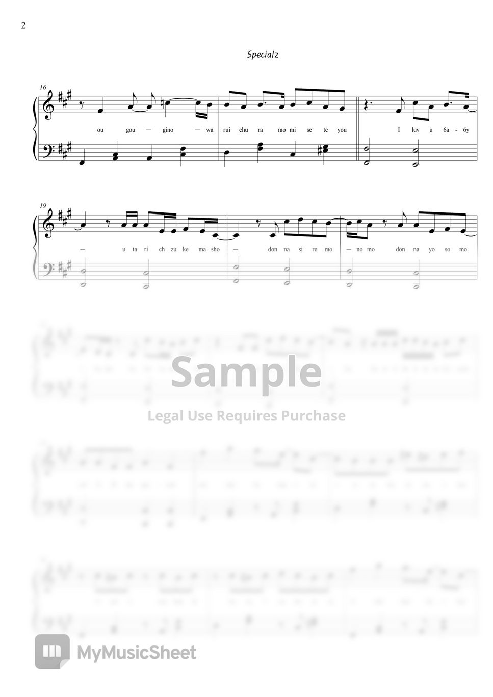 king gnu - SPECIALZ (Piano / Easy version) 呪術廻戦 渋谷事変 OP) Sheets by ...