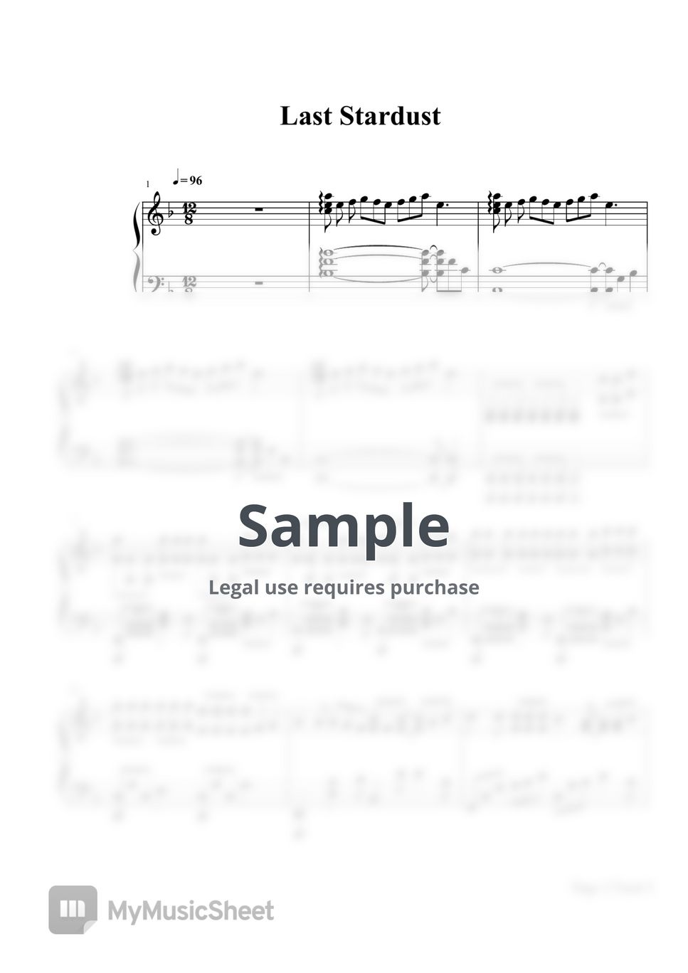 Aimer - Last Stardust (Fate/stay night Unlimited Blade Works OST) Sheet Music by dogemusic