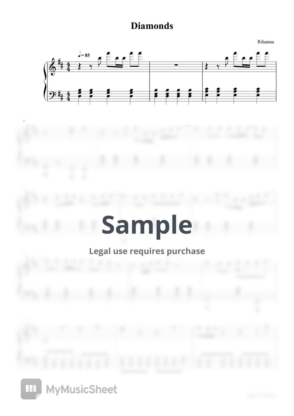 Rihanna - Diamonds简单版 (Rihanna) Sheets by Yilun