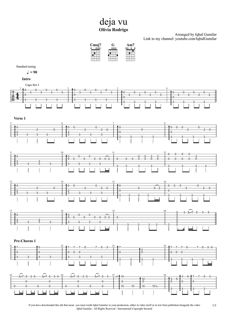 Olivia Rodrigo - deja vu Sheets by Iqbal Gumilar