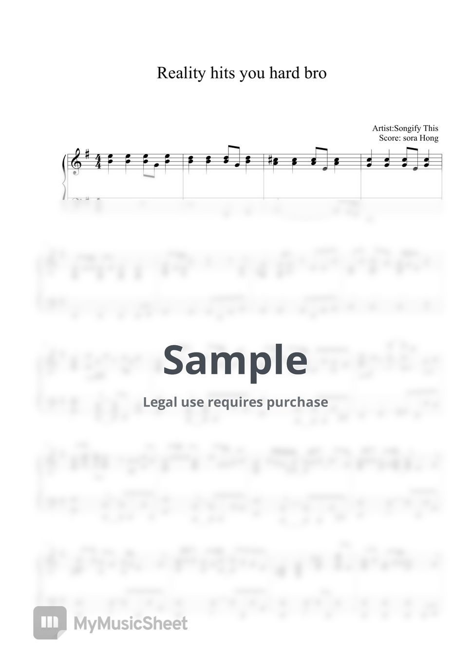 Songify This - Reality Hits You Hard Bro Sheets by sora Hong