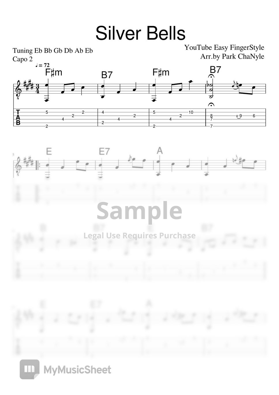 Jay Livingston - Silver Bells (Christmas Carols) Tab + 1staff by Easy ...