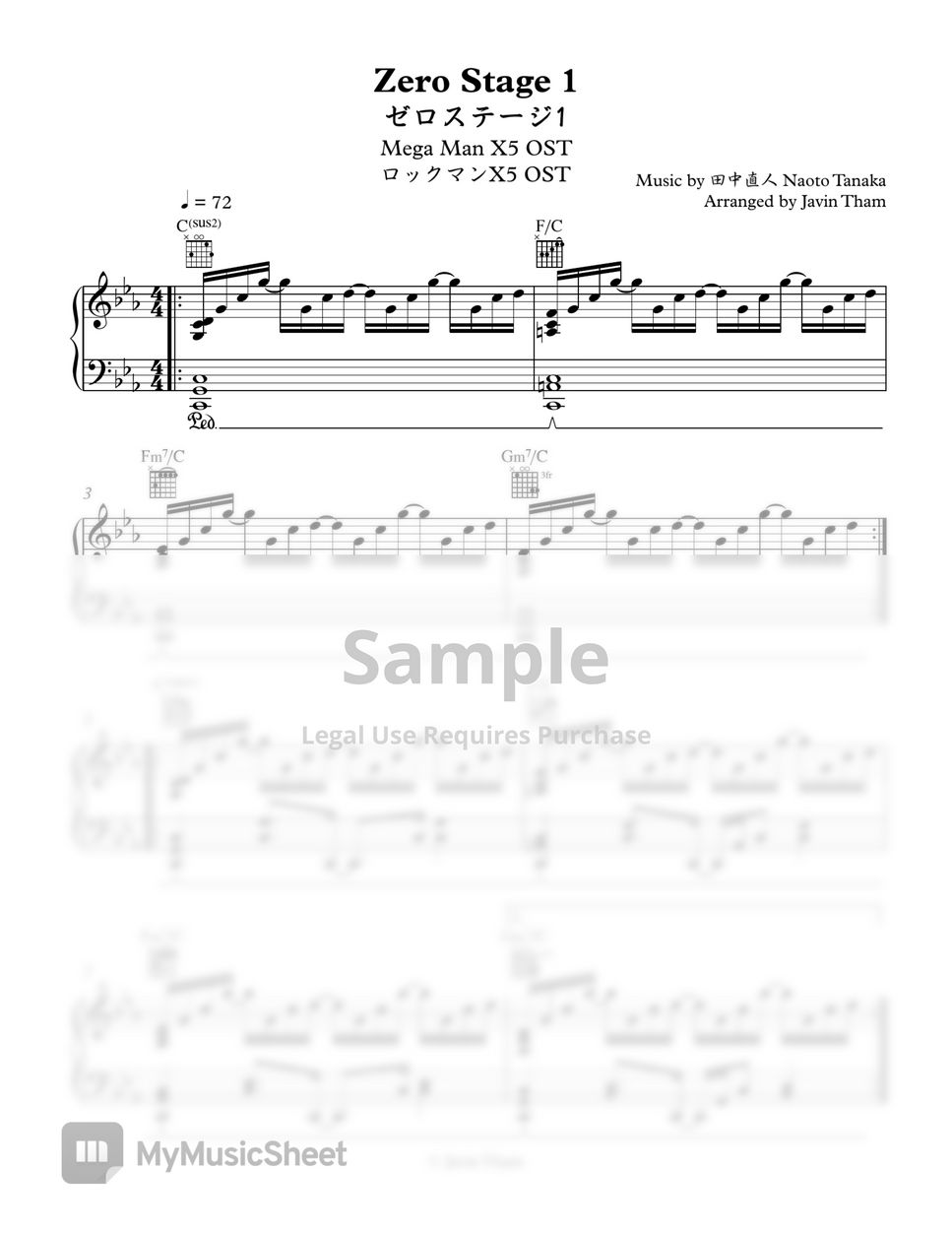 Mega Man X5 - Zero Stage 1 (Zero Space) 악보 by Javin Tham