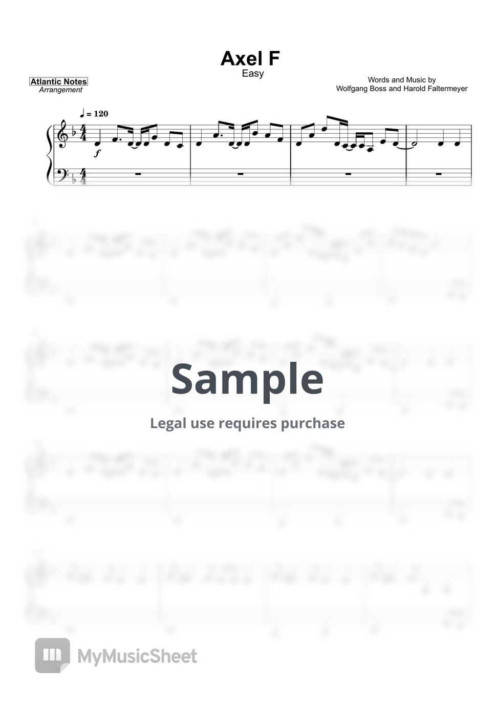 Axel F - Crazy Frog Sheet Music by Atlantic Notes