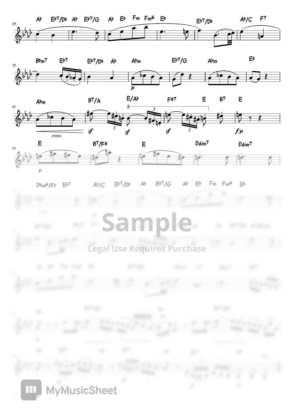 L.v.Beethoven - Piano sonata no.8 2nd Mov (A♭・melody chord) Sheets by ...