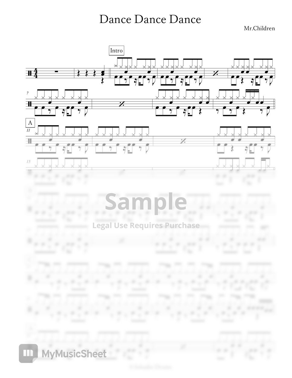 Mr.Children - Dance Dance Dance Sheets by Arkadia Drums