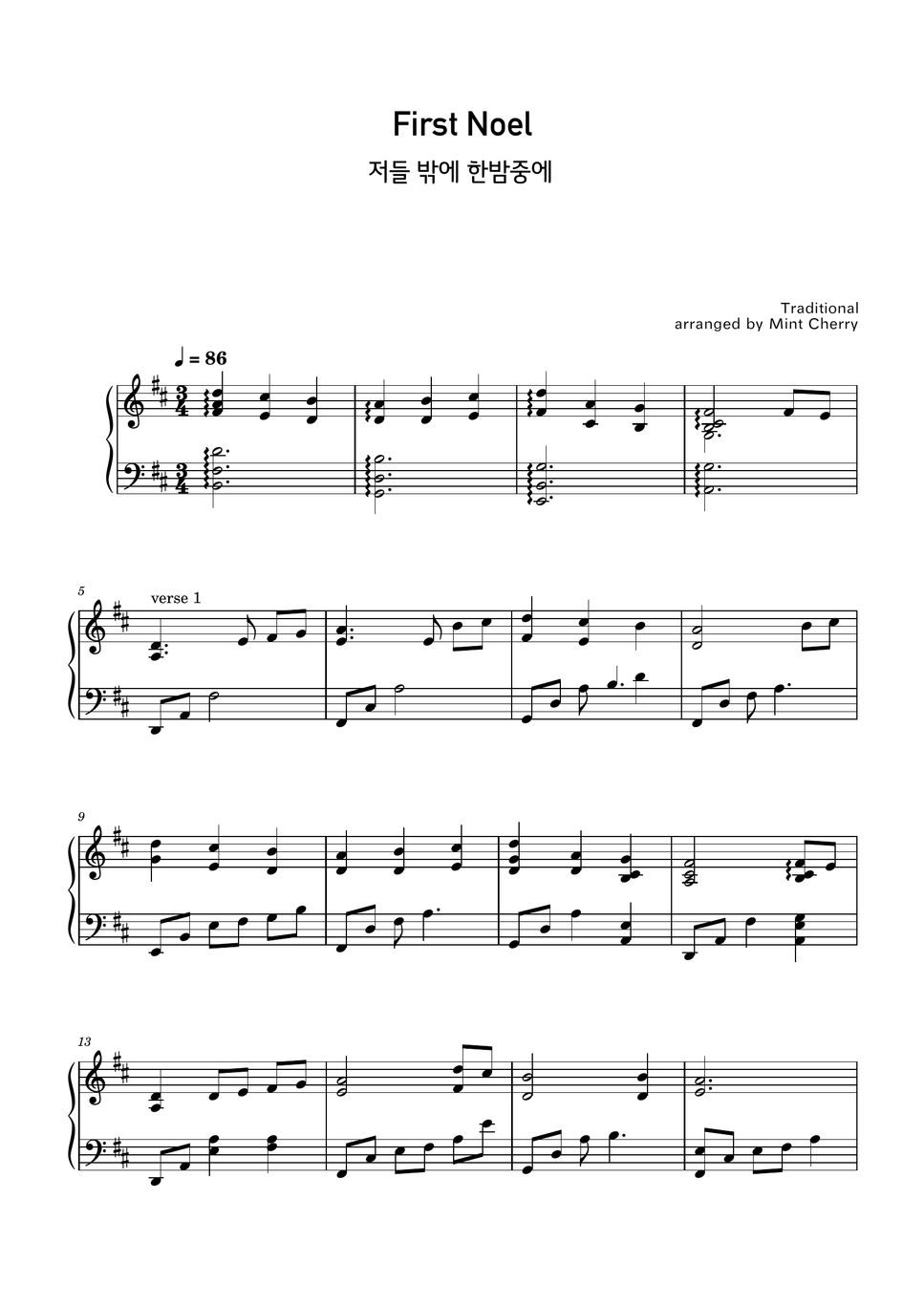 Hymn - The First noel Sheet by Mint Cherry