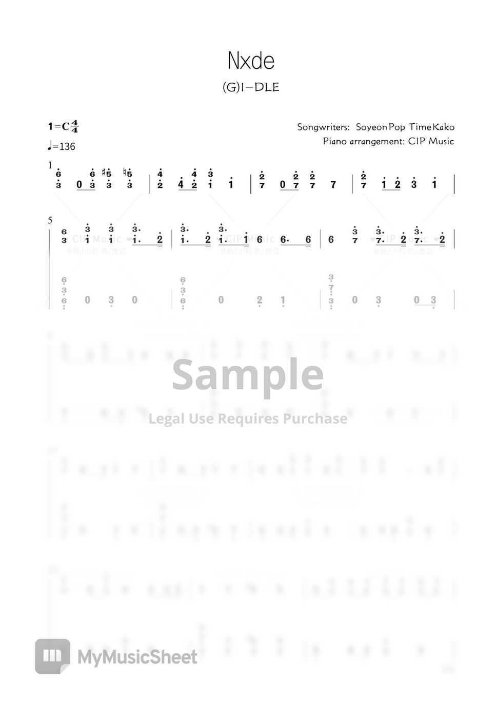 (G)I-DLE - Nxde (2 versions) Sheets by CIP Music