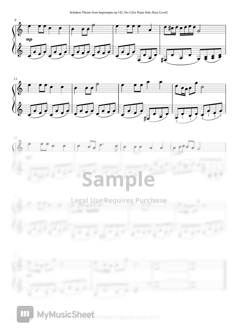 Franz Schubert 슈베르트 - Schubert - Theme from Impromptu Op.142 No.3 ([for ...