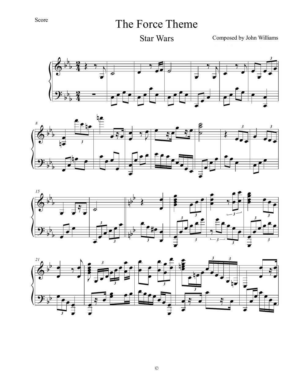 The Force - Star Wars Sheets by WIJE피아노