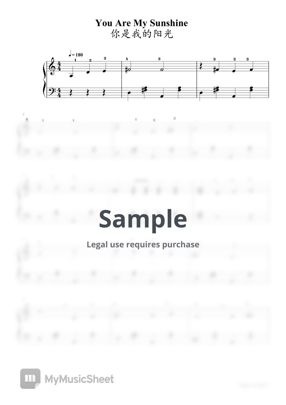 Jimmie Davis - You Are My Sunshine (Jimmie Davis) Sheet Music by Yilun