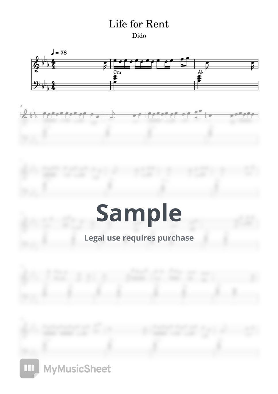 Dido - Life for Rent 악보 by Will Adagio