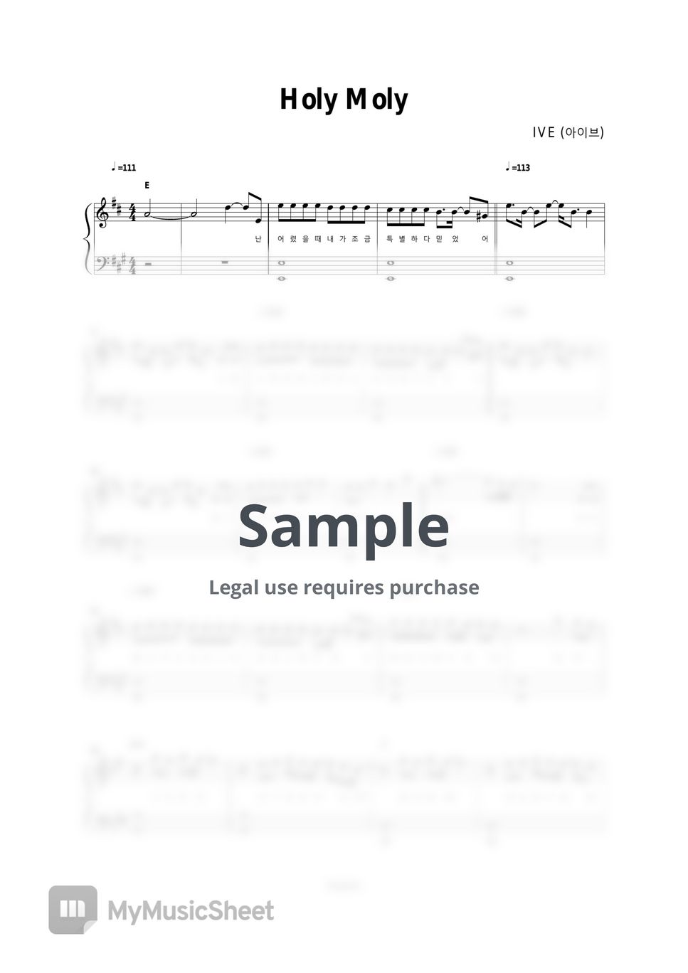 IVE (아이브) - Holy Moly (Easy ver.) 악보 by Dopiano