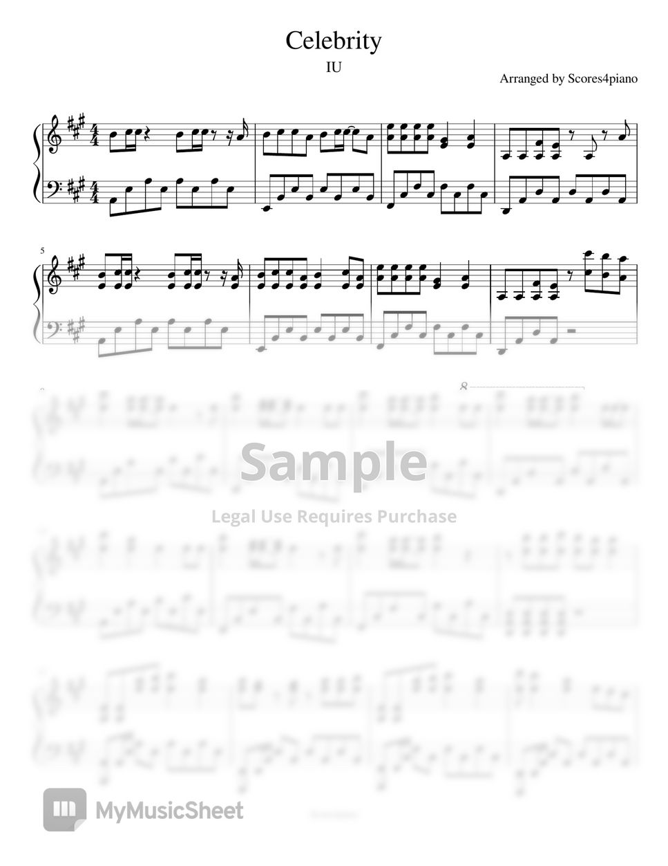 Iu Celebrity نوتة By Scores4piano