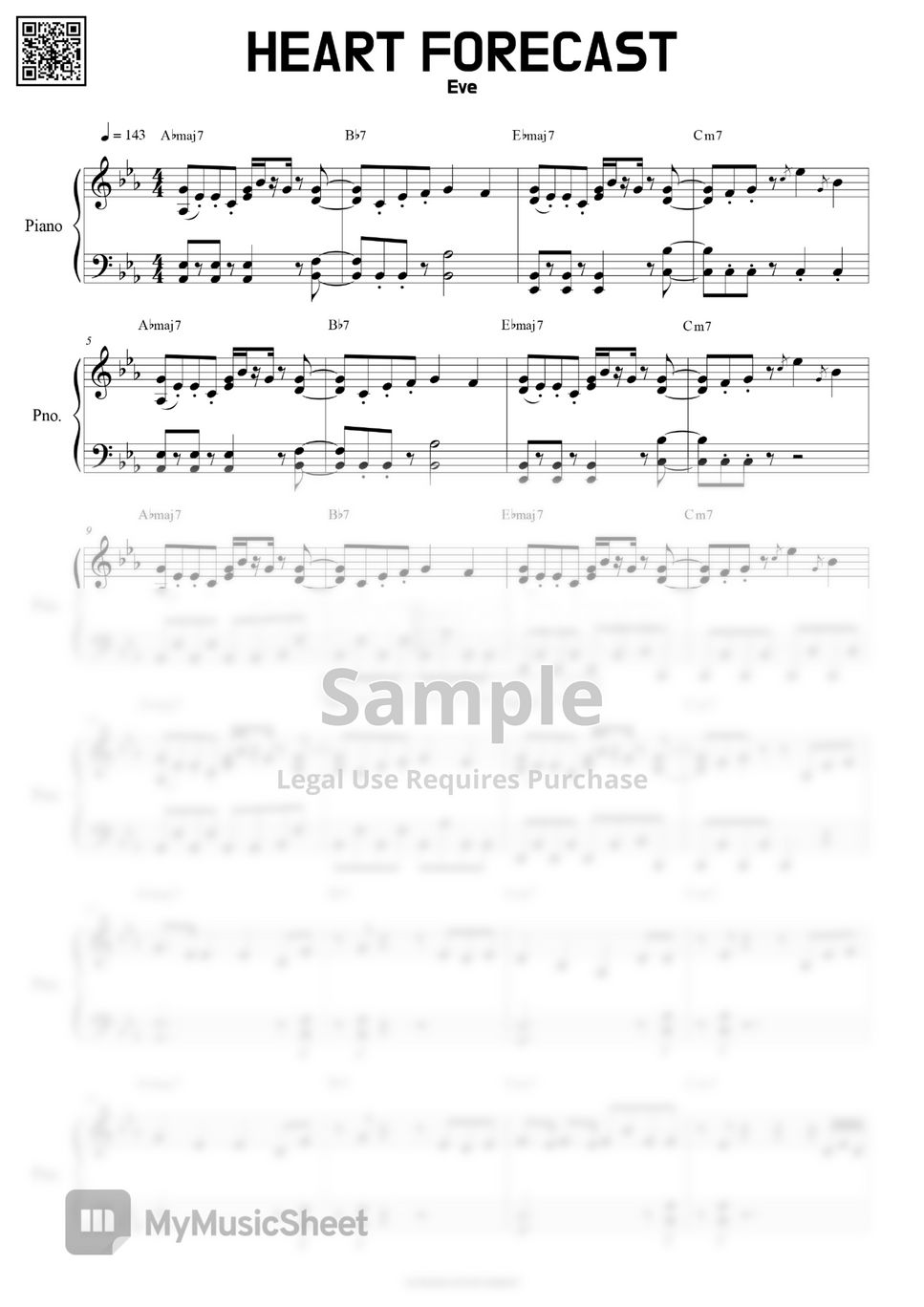 Eve (이브) - Heart Forecast (마음 예보) 악보 by KEYBOARD ENTERTAINMENT