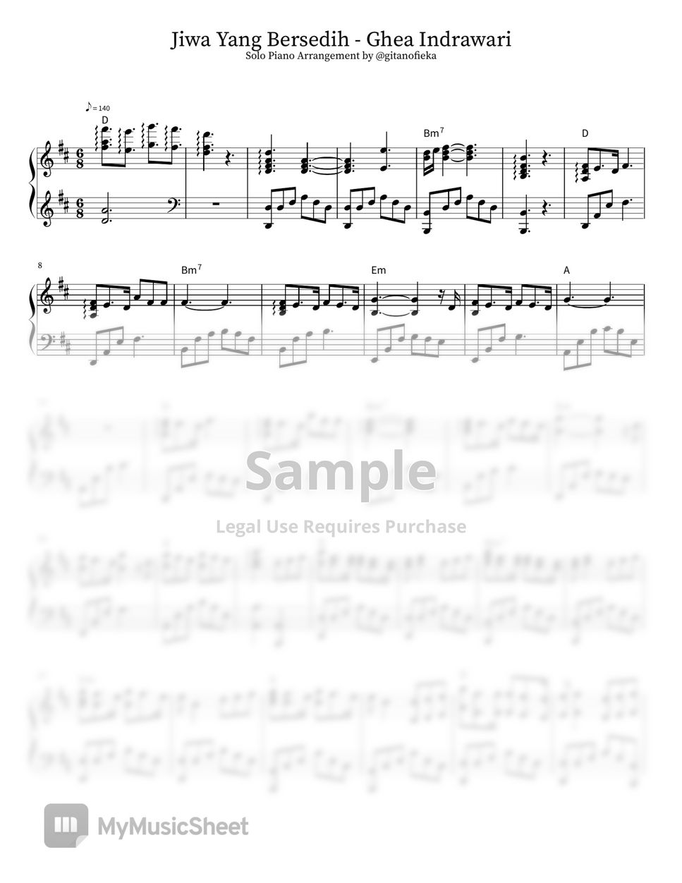 Ghea Indrawari - Jiwa Yang Bersedih Sheets by Gita Nofieka