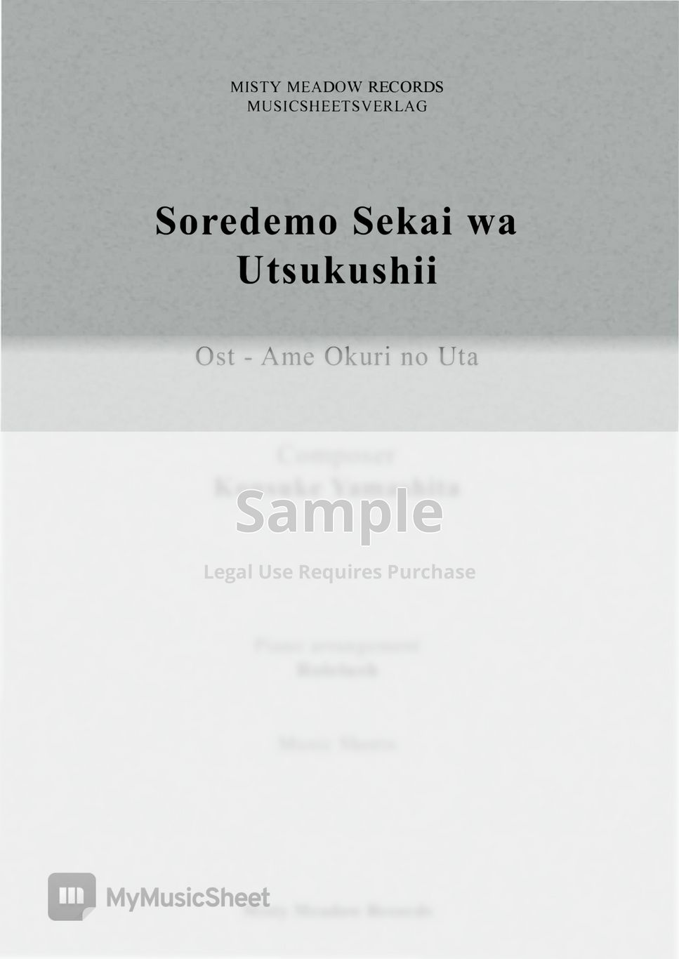 Kousuke Yamashita - Soredemo Sekai wa Utsukushii 16 OST - Ame Okuri no ...