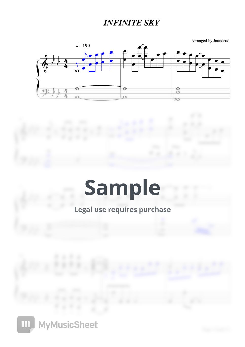 KOTOKO - INFINITE SKY (苍之彼方的四重奏插曲) 악보 by Yilun