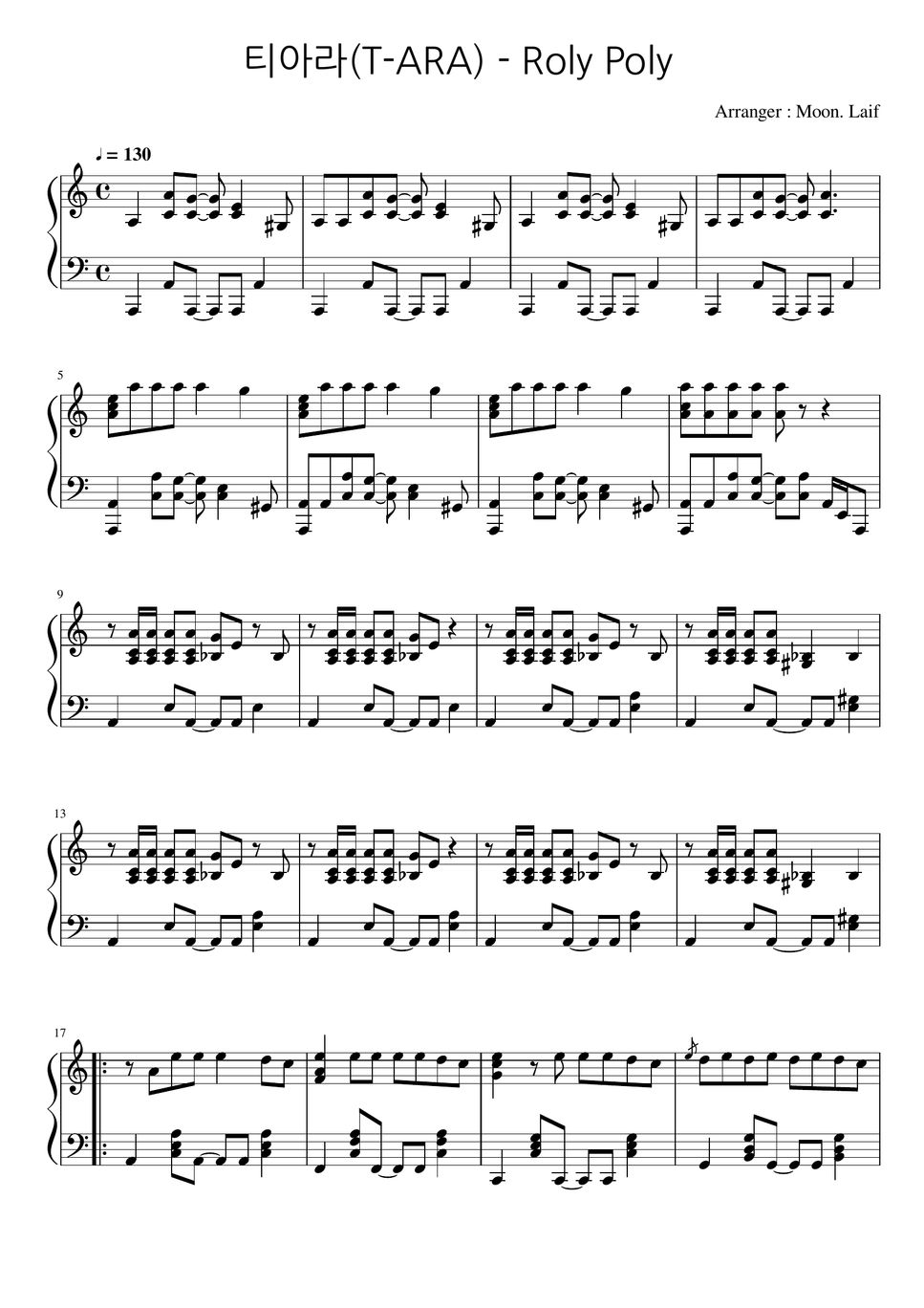 T-ARA - Roly Poly Sheet by Moon. Laif