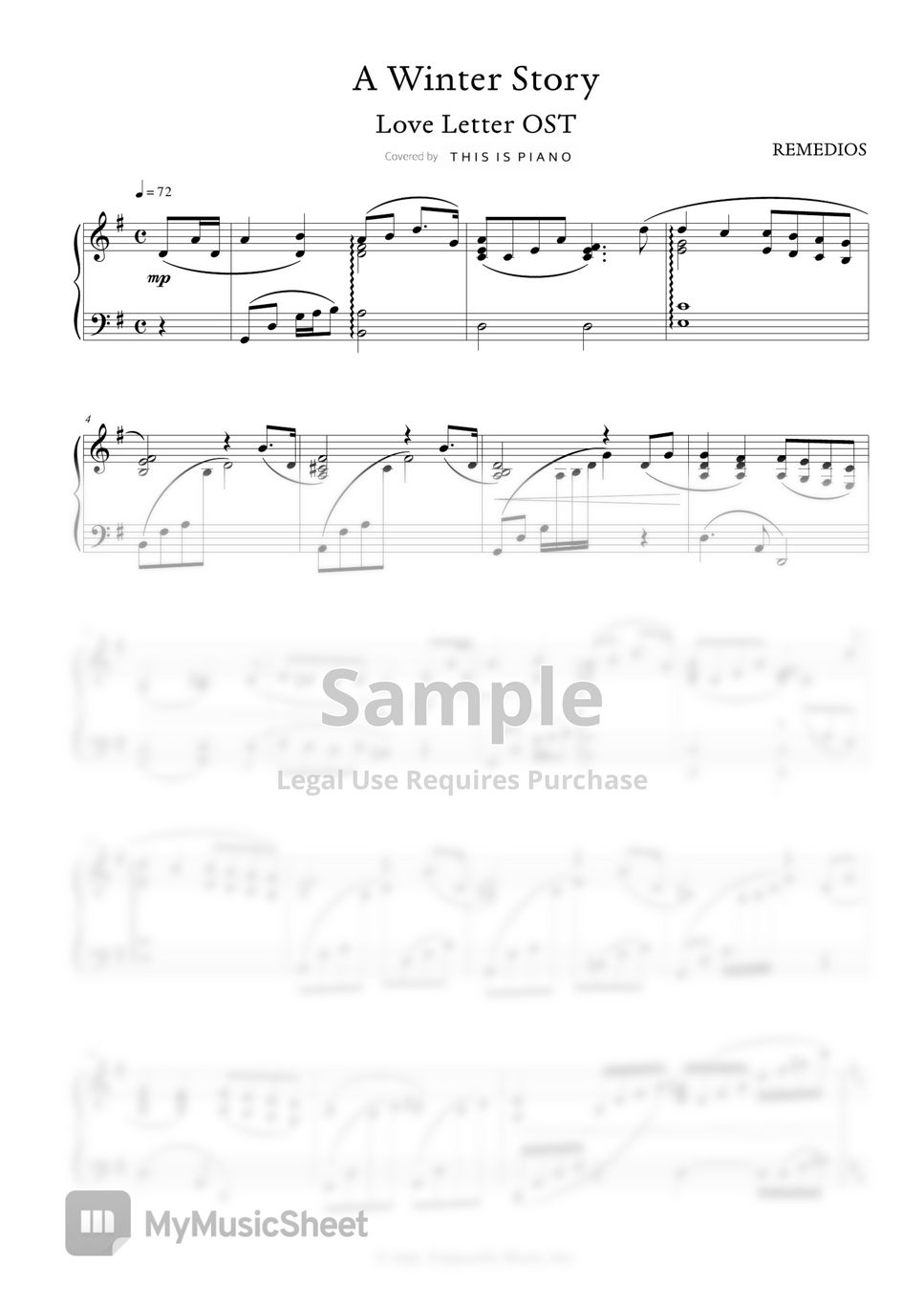 Love Letter - A Winter Story 악보 by THIS IS PIANO