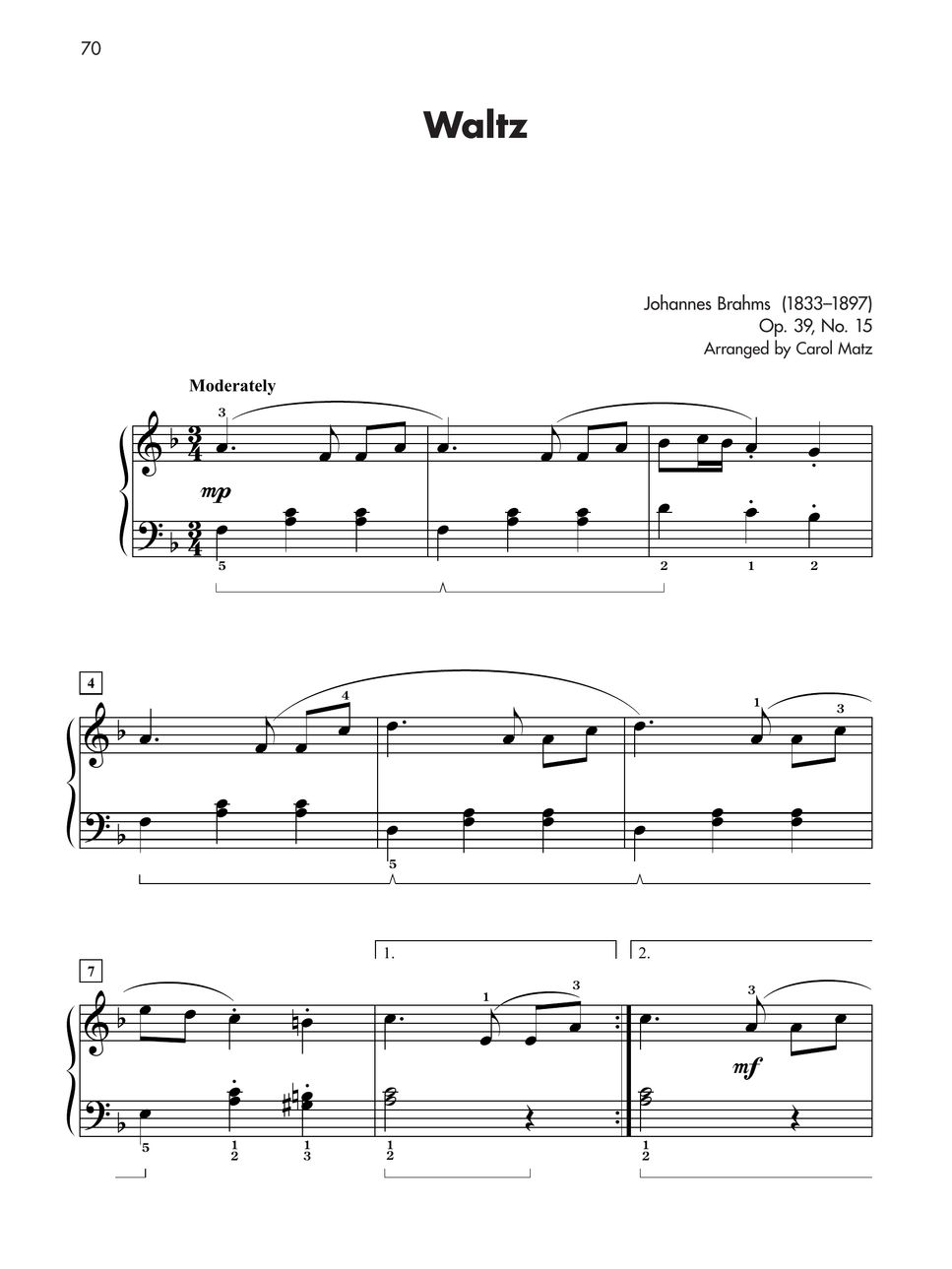 Artist - Waltz Op.39 No.15 Brahms Easy.pdf Sheets by Artist
