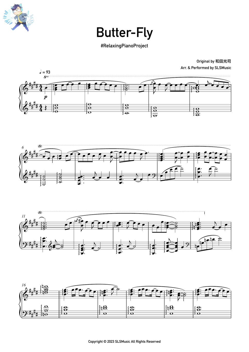 和田光司 - Butter-Fly (Digimon Adventure) Sheets by SLSMusic