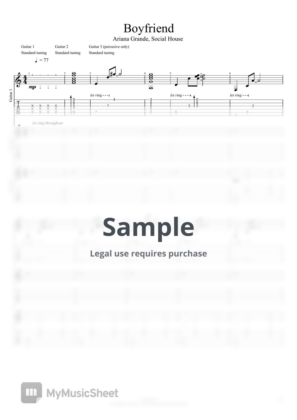 Ariana Grande - Boyfriend (Cello & Guitar) Sheets by Vesislava Todorova