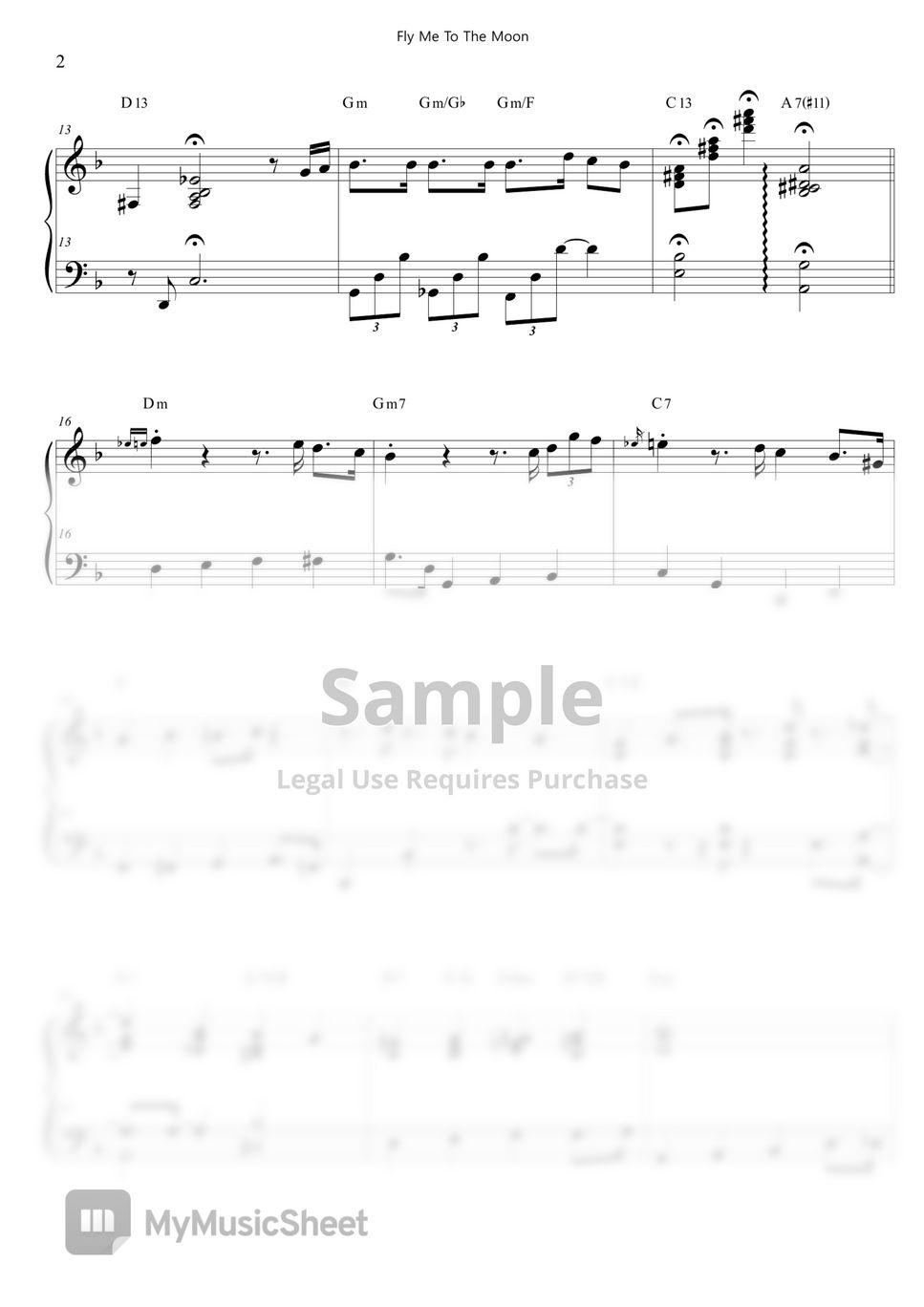 Bart Howard - fly me to the moon (Performance) Sheet Music by Yohan Kim