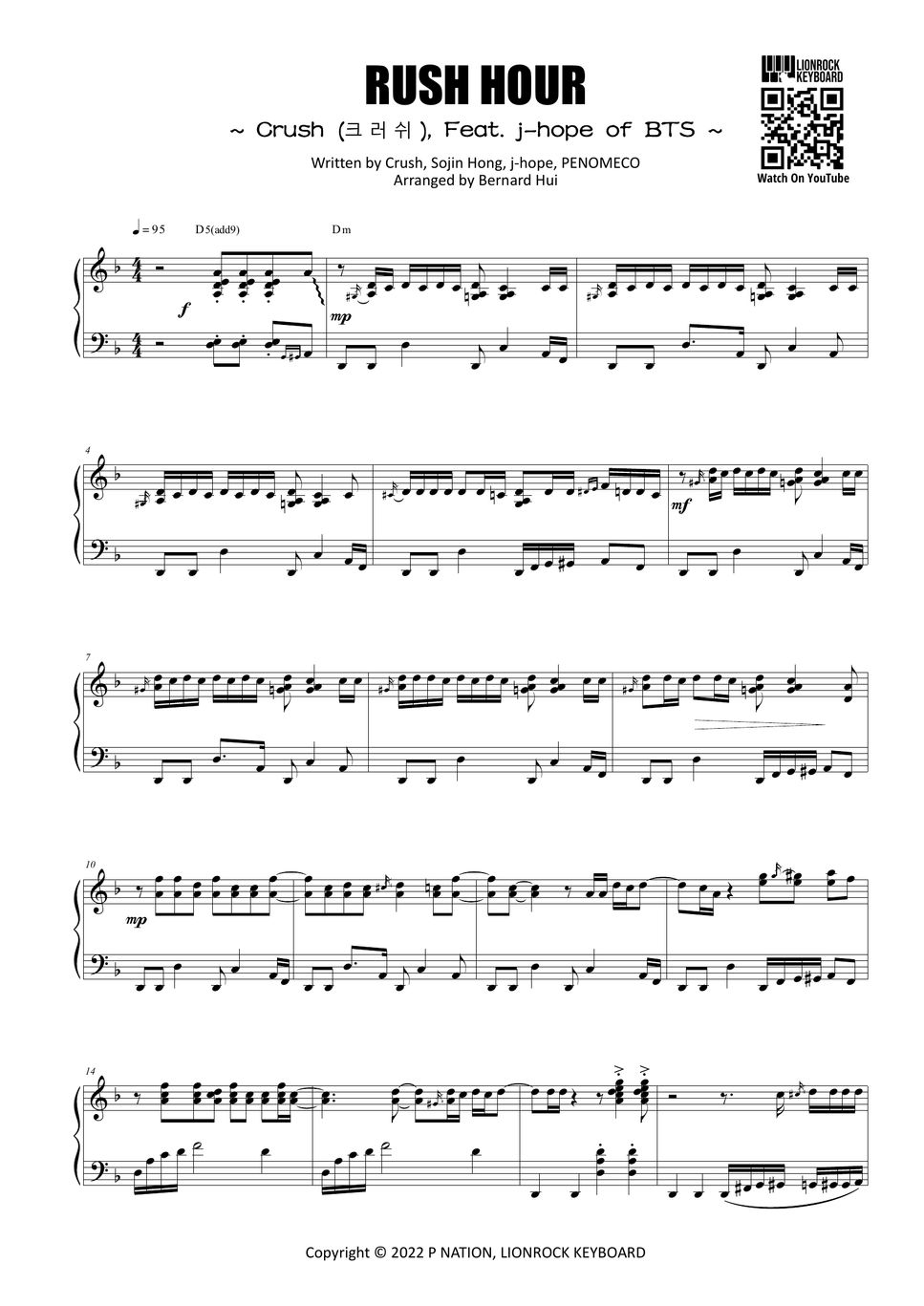 Crush , j-hope - Rush Hour Sheets by Bernard Hui